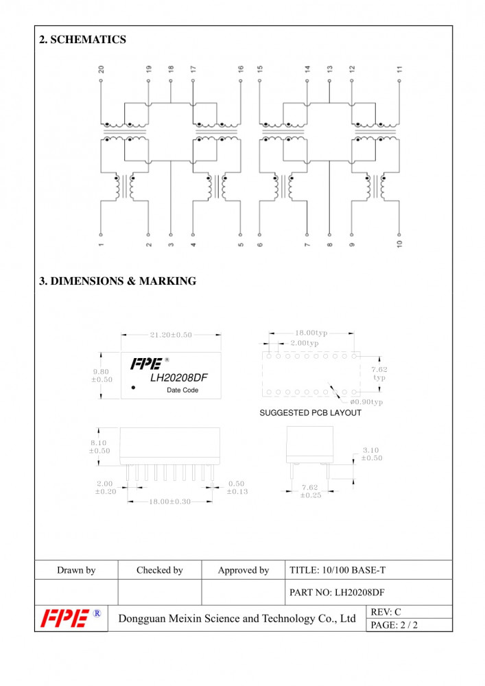 FPE LH20208DF datasheet page 2