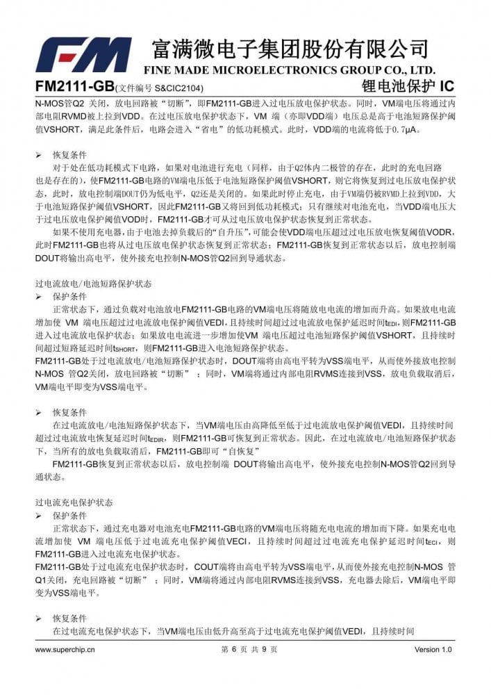FM2111-GB datasheet page 6