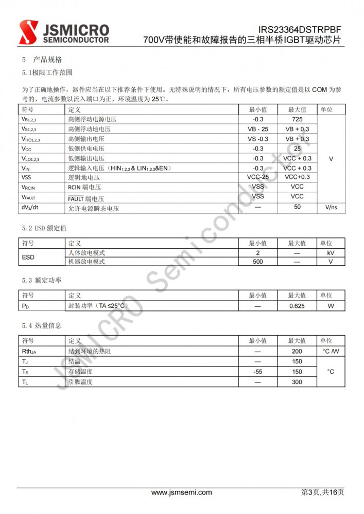 IRS23364DS technical document page 3