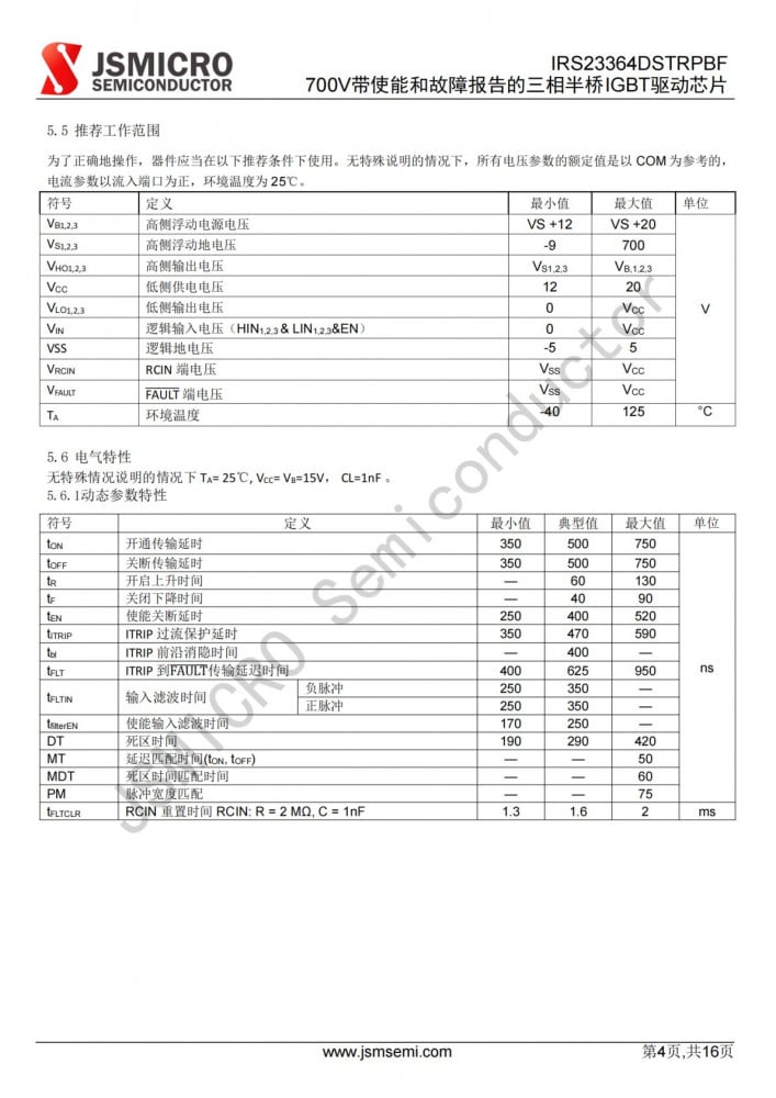 IRS23364DS technical document page 4