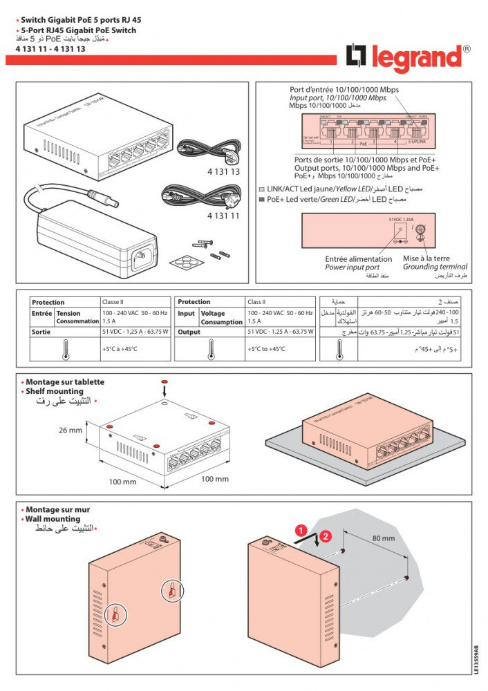 Legrand 413113 product documentation page 1
