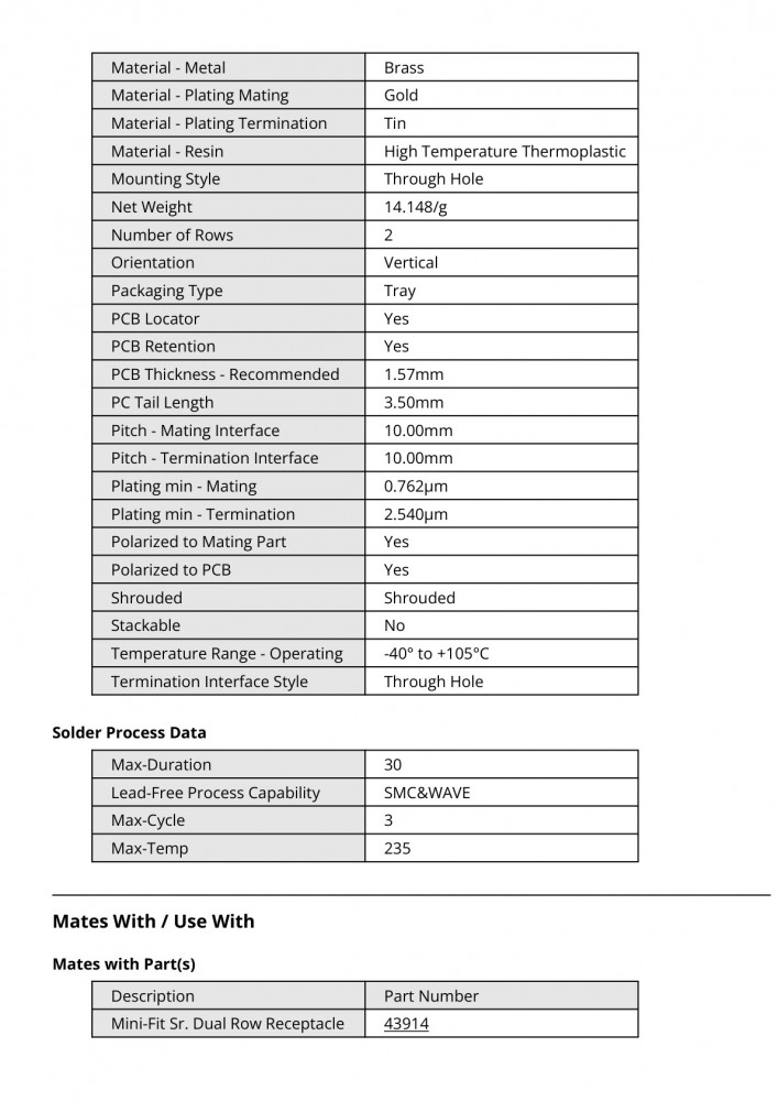 Technical document image 3 for MOLEX 439151201