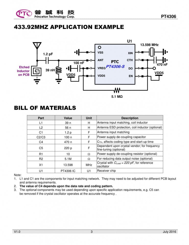 PT4306 datasheet page 3