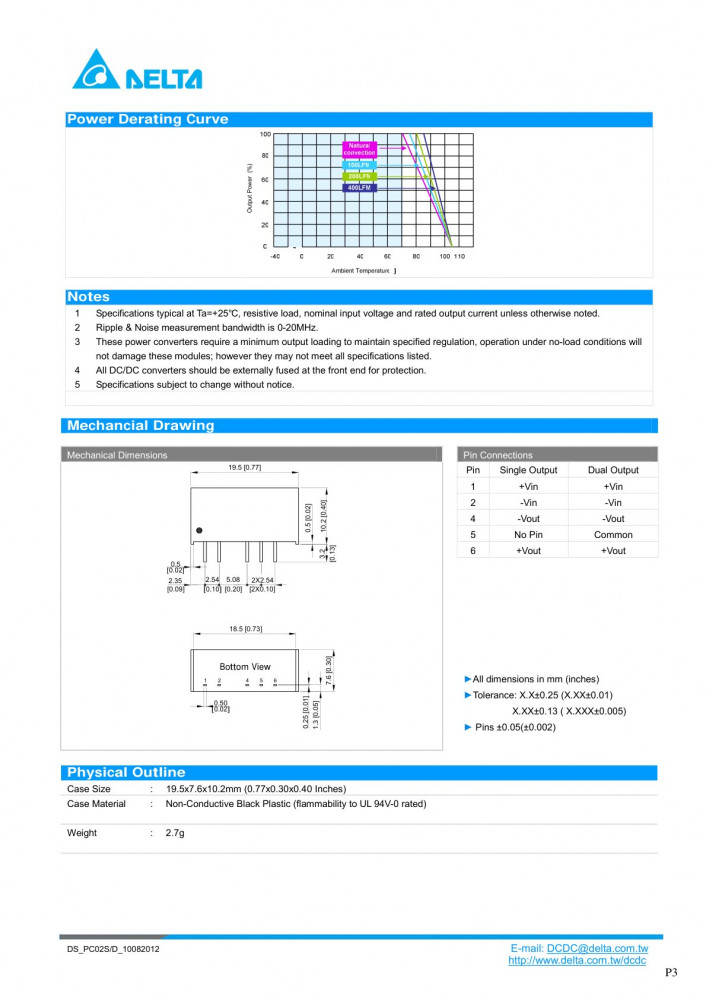 DELTA PC02S/D series datasheet page 3