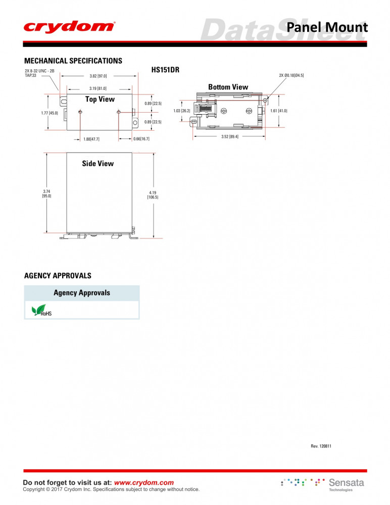 Sensata HS151 technical document page 2