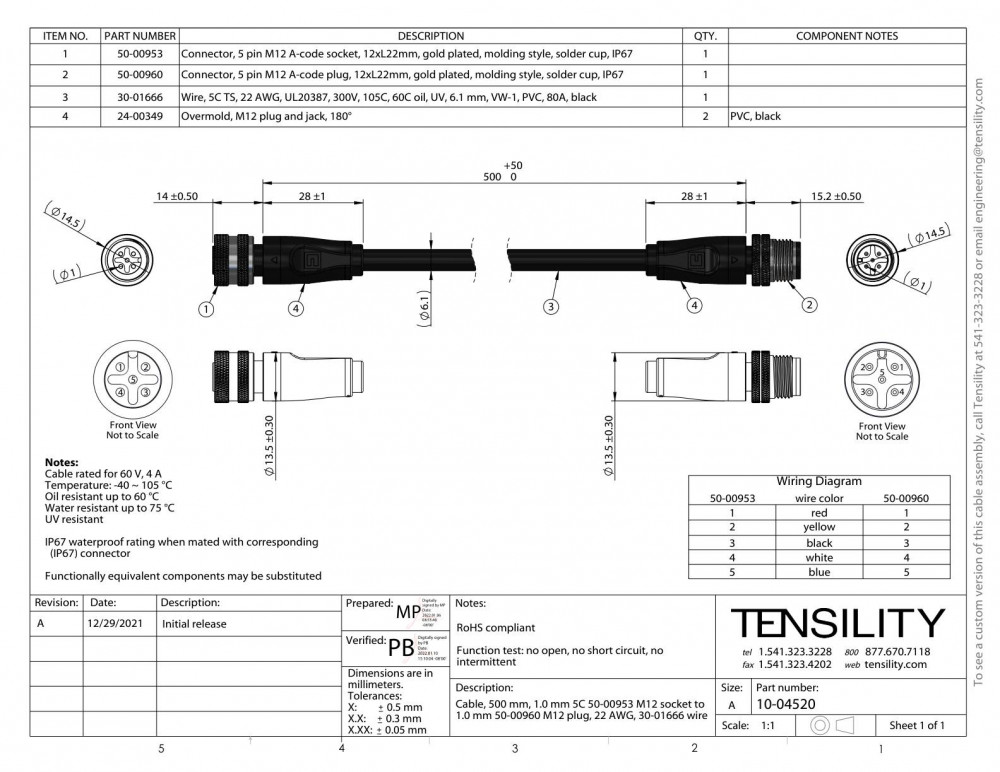 Tensility International 10-04520 assembly drawing