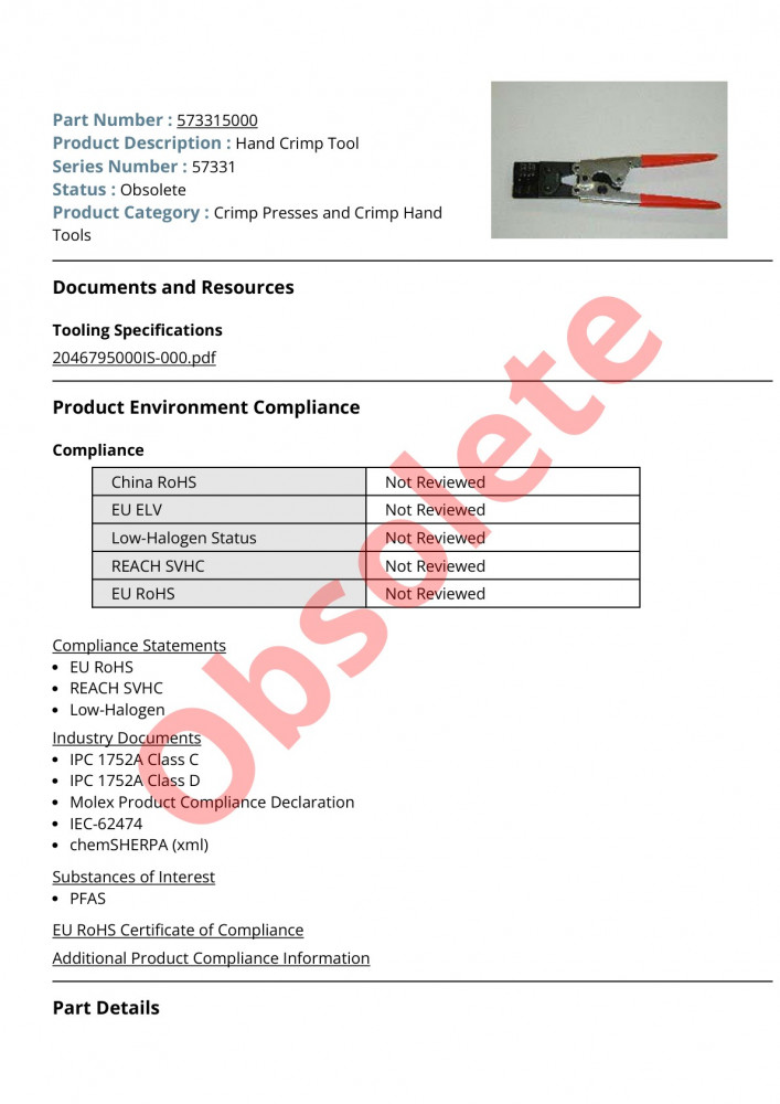 Tooling document preview, page 1
