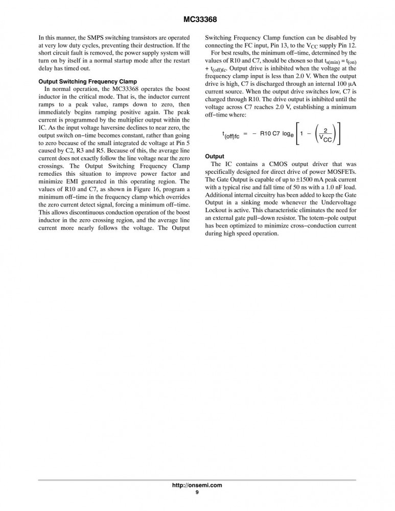 MC33368 datasheet page 9