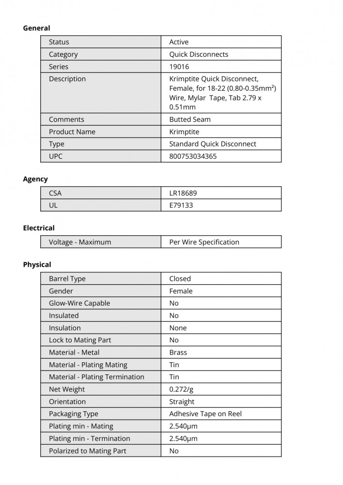 MOLEX 190160002 product document image 2