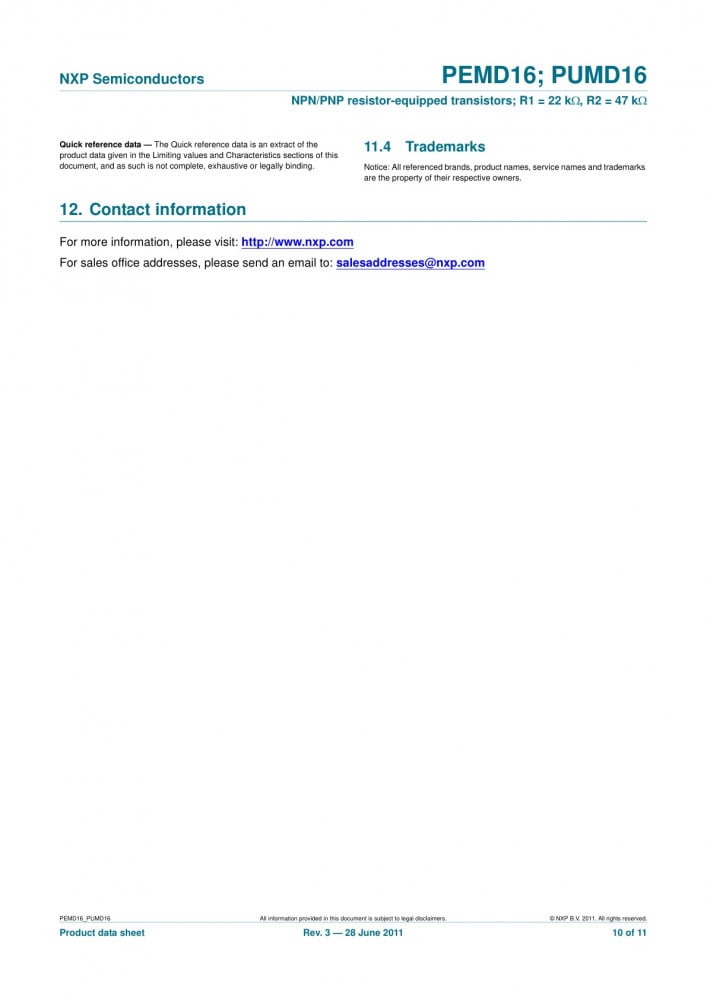 PUMD16 datasheet page 10