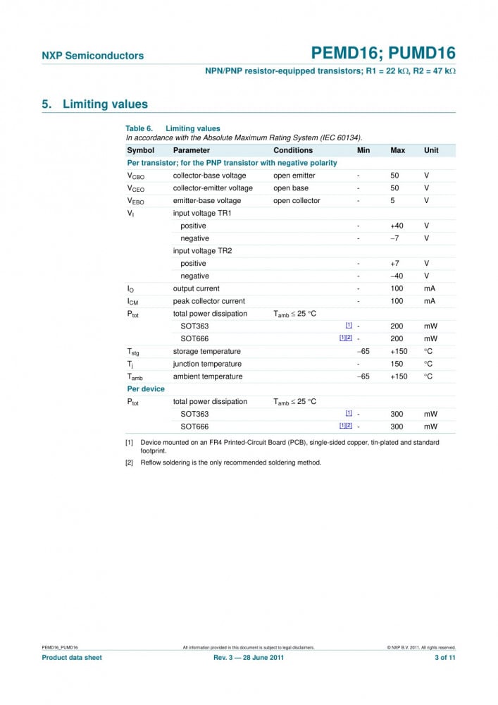 PUMD16 datasheet page 3