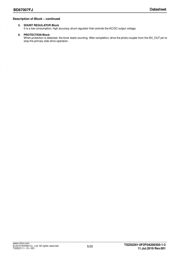 BD87007FJ-E2 datasheet page 5