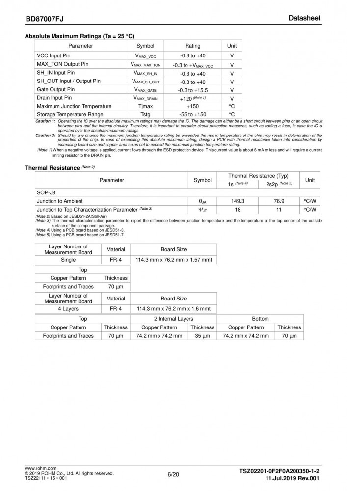 BD87007FJ-E2 datasheet page 6