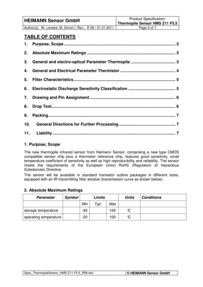 HMS Z11 F5.5 datasheet page 2