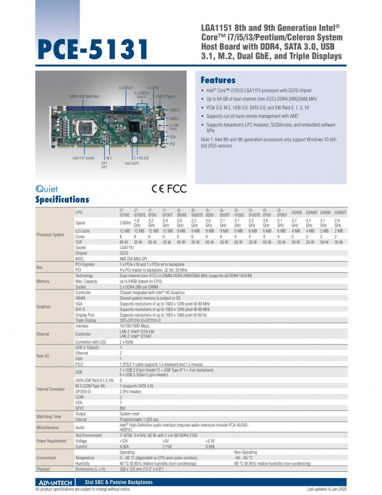PCE-5131 technical document, page 1