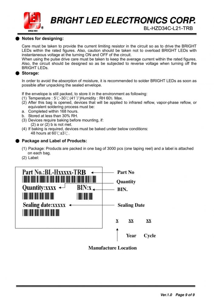 BL-HZD34C-L21-TRB datasheet page 10