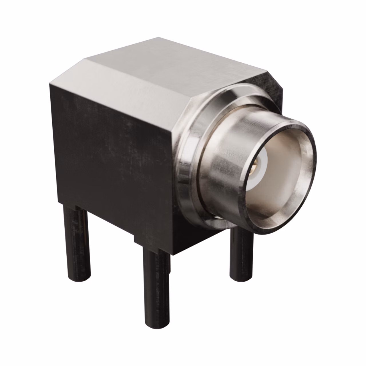 MCX Jack, Right-Angle, PCB Receptacle, Through Hole, Die Cast Housing with Brass Insert, Nickel (Ni) Plated Outer Contact, Tin (Sn) Plated Housing, One Piece Per Bag, 50 Ohms for sale