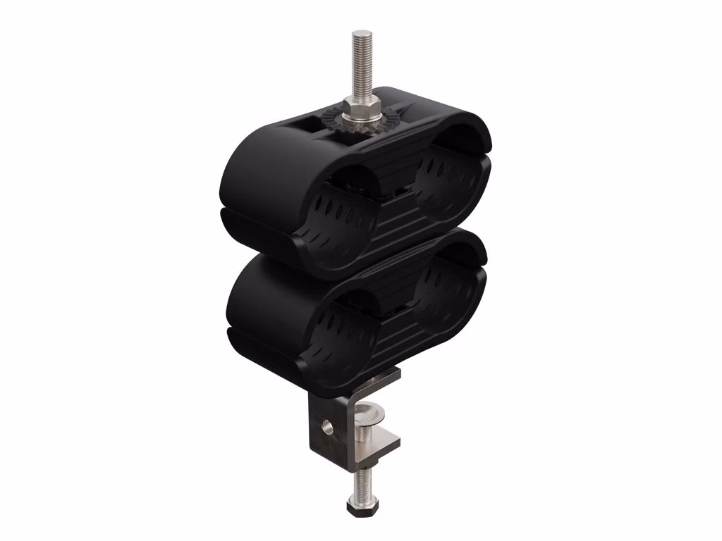 Dual Side, 2-Hole, Feeder Clamp for 1-1/4