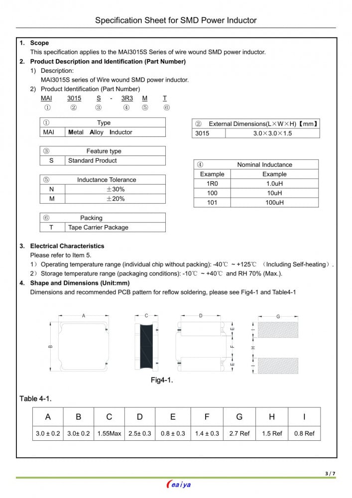 MAI3015S-220MT specification page 3