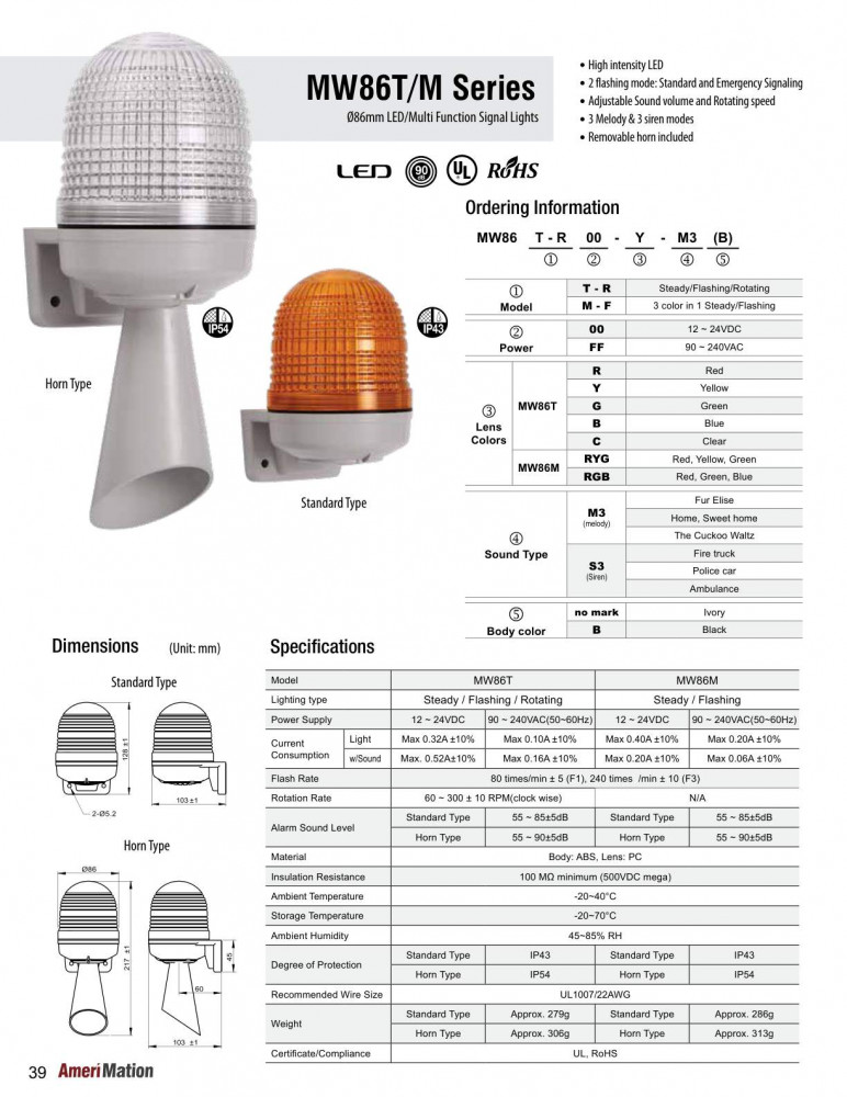MW86T Series technical document page 1