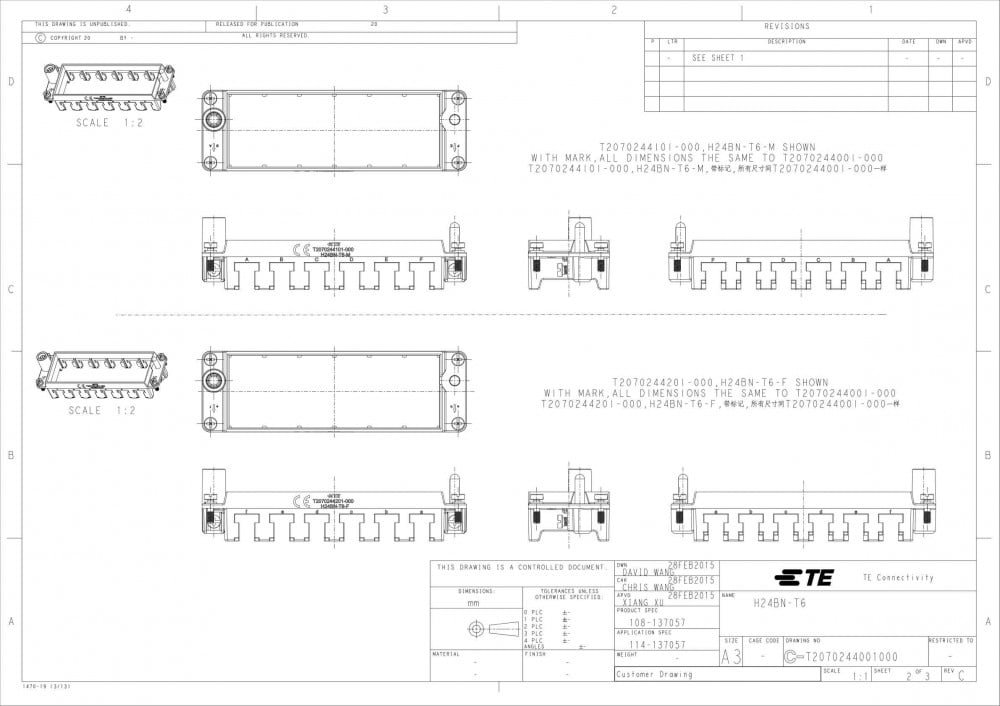 TE Connectivity T2070244101-000 drawing page 2