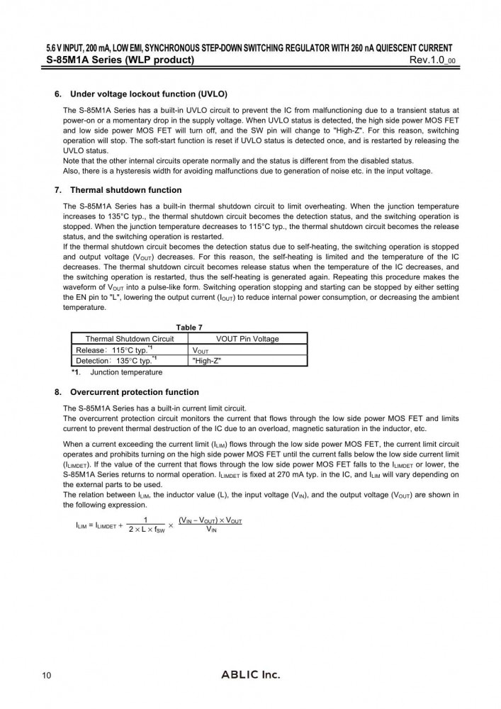 S-85M1A datasheet page 10