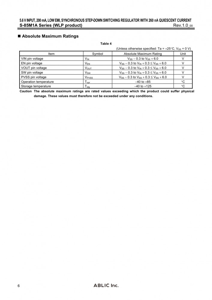 S-85M1A datasheet page 6