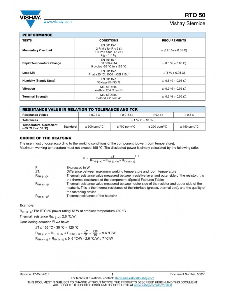 RTO050F22R00JTE1 datasheet page 2