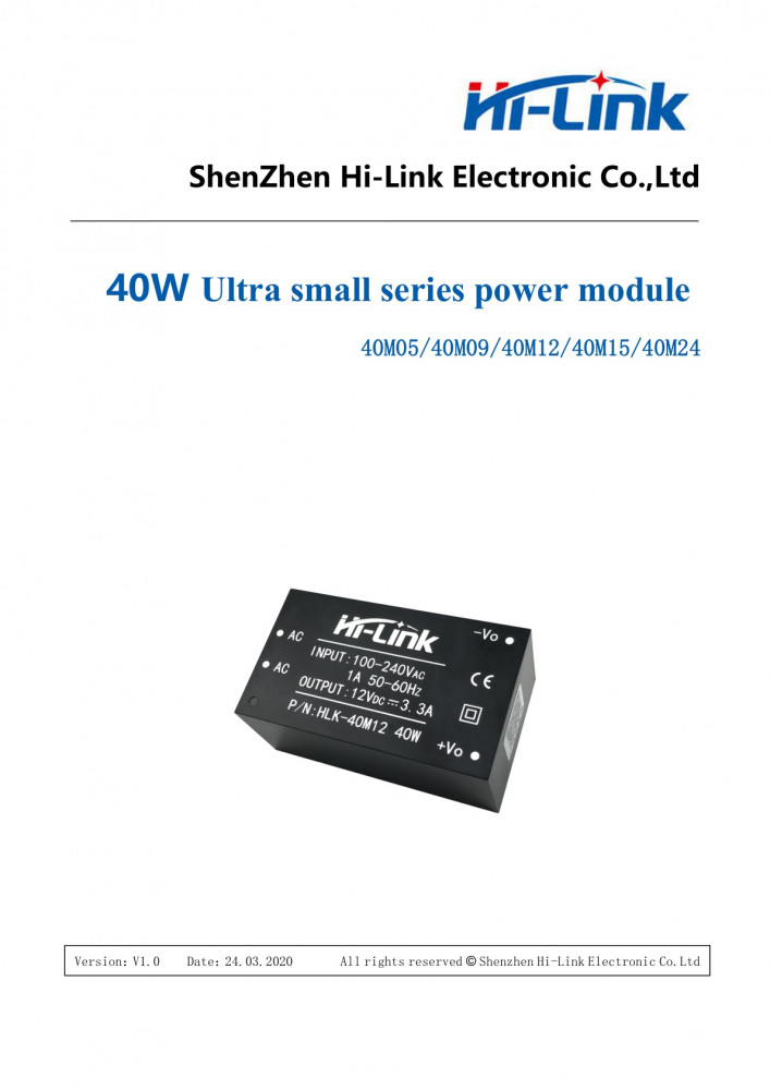 HLK-40M24 datasheet page 1