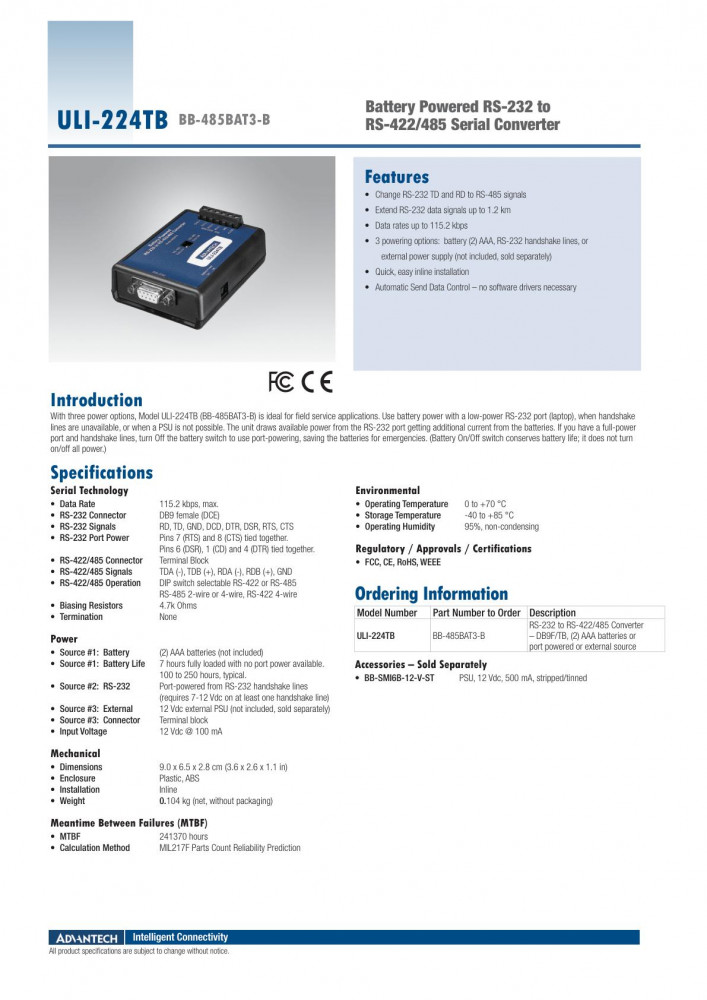 ADVANTECH ULI-224 series document page 2