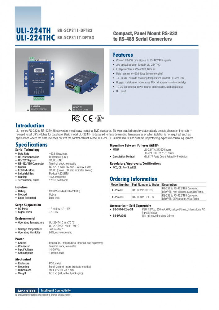ADVANTECH ULI-224 series document page 5