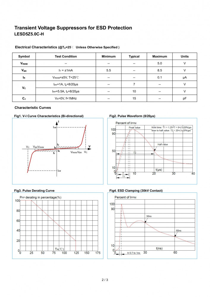 LESD5Z5.0C-H technical document page 2