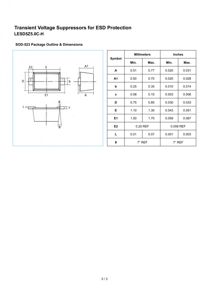 LESD5Z5.0C-H technical document page 3