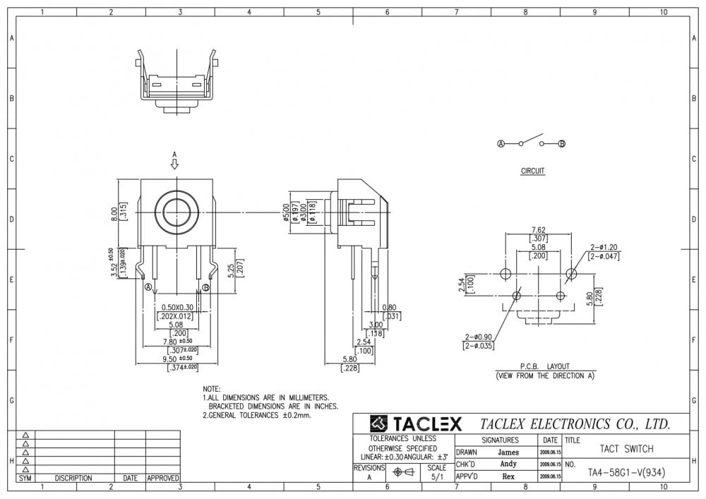 Diptronics TA4-58G1-V technical document preview