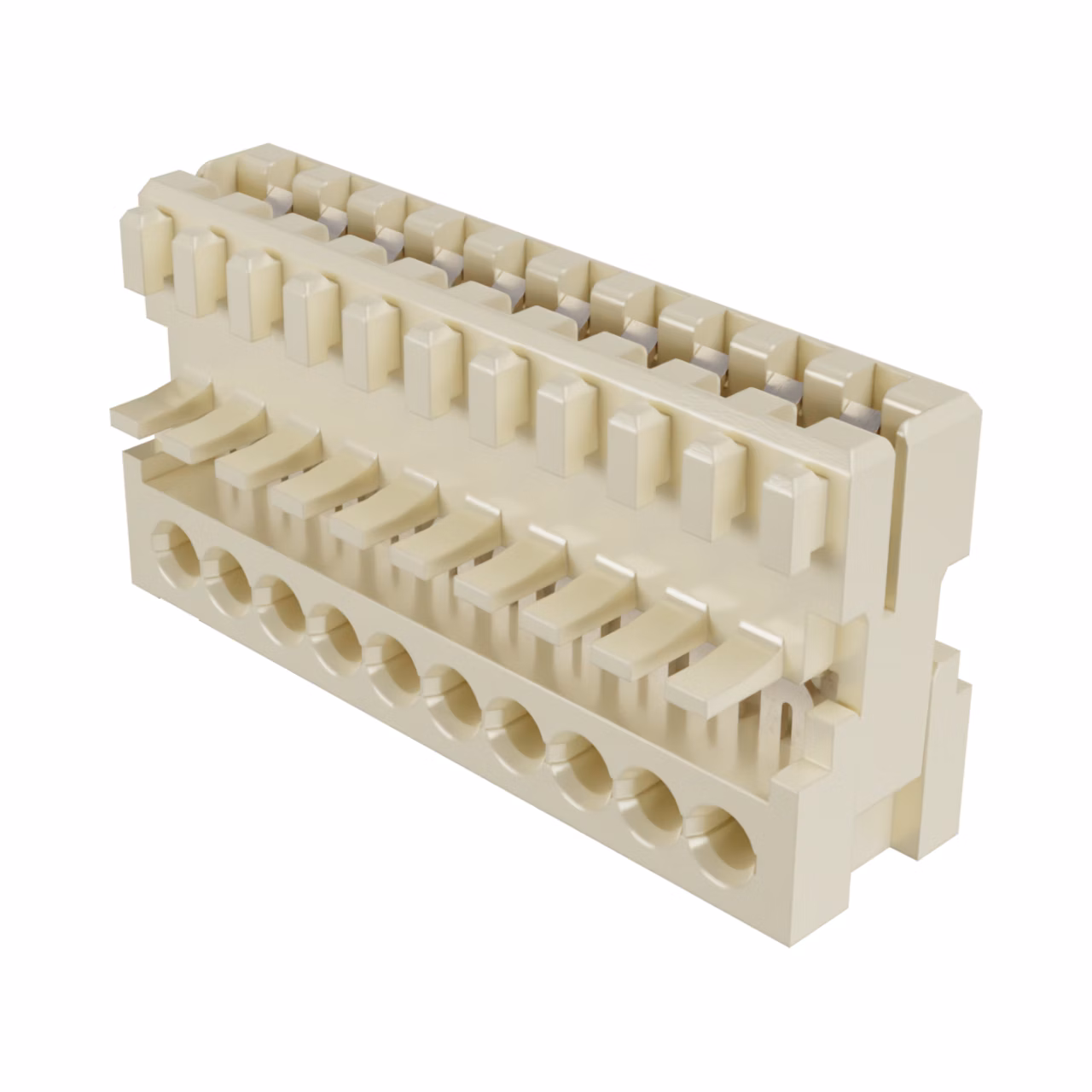 Appli-Mate RAST 2.5 Connector, 2.50mm Pitch, Female, 10 Circuits, Locking Pips, Slotted Endwalls, Tin Plating for sale