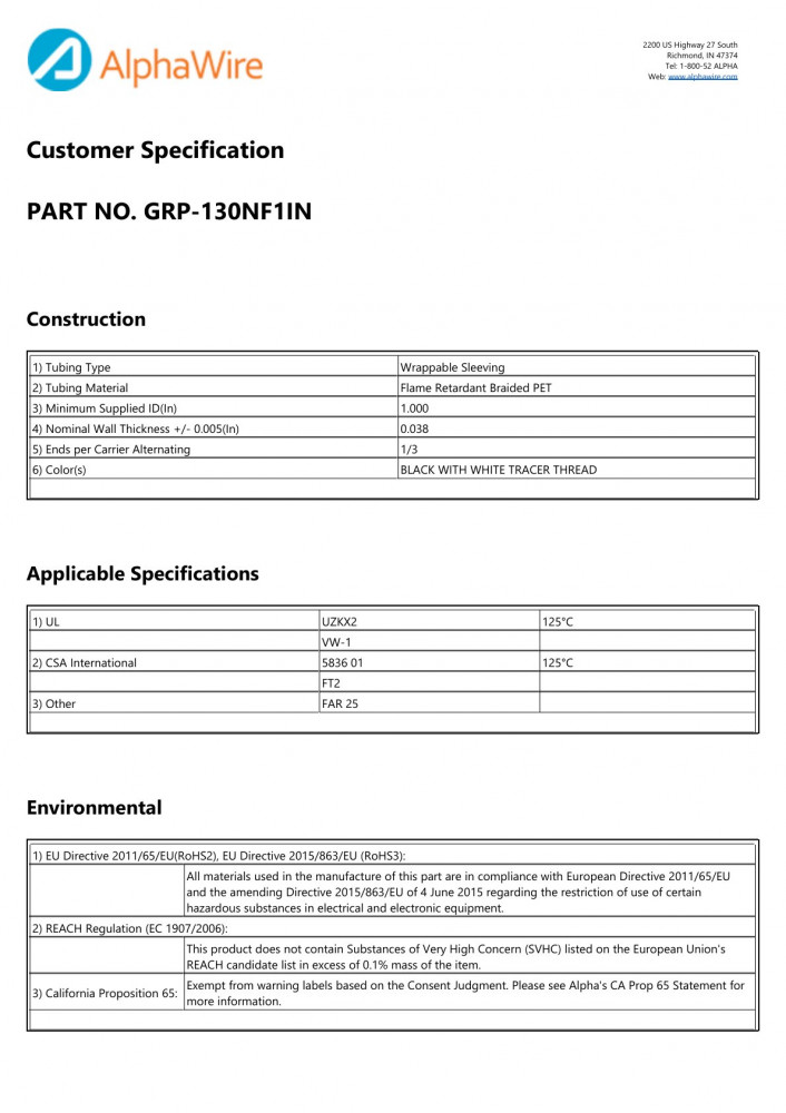 G130NF1IN BK005 technical document page 1