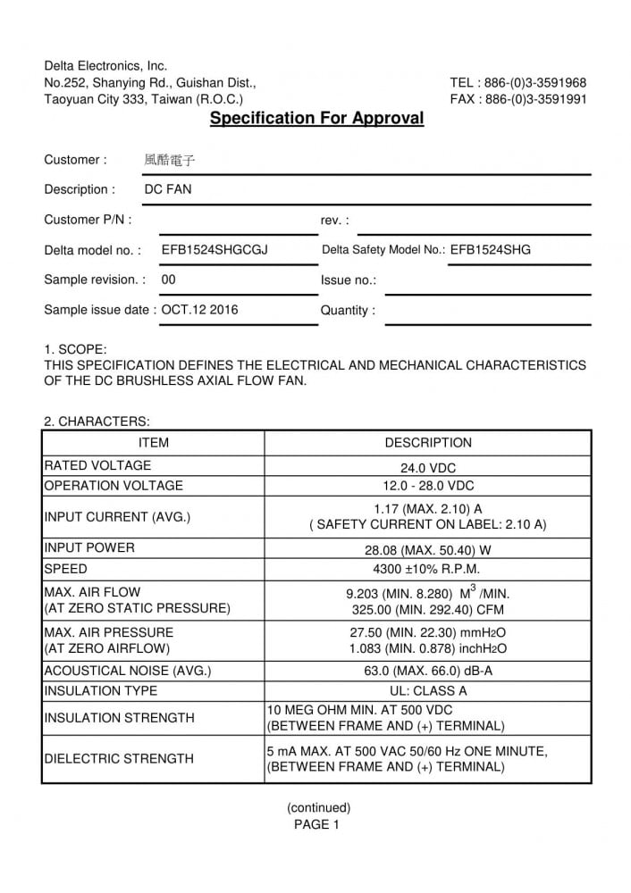 DELTA EFB1524SHG specification page 4