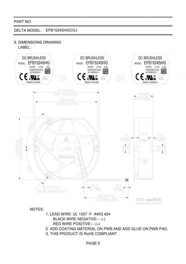 DELTA EFB1524SHG specification page 8