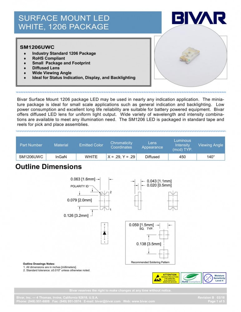 SM1206UWC datasheet page 1