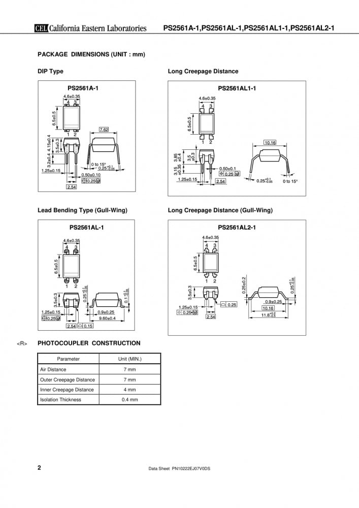 PS2561AL2-1-V-F3-L-A datasheet page 2