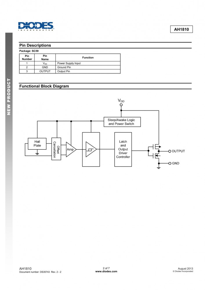AH1810-W-7 datasheet page 2