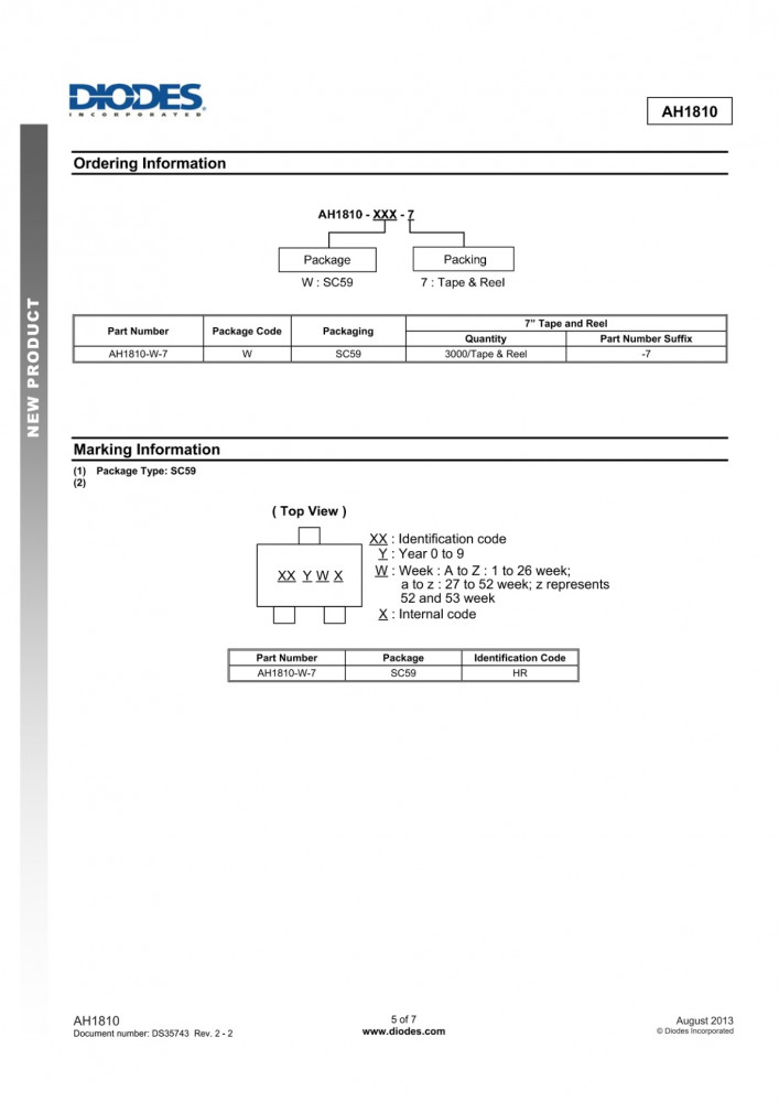 AH1810-W-7 datasheet page 5