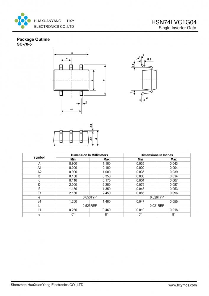 HSN74LVC1G04DCKR datasheet page 8