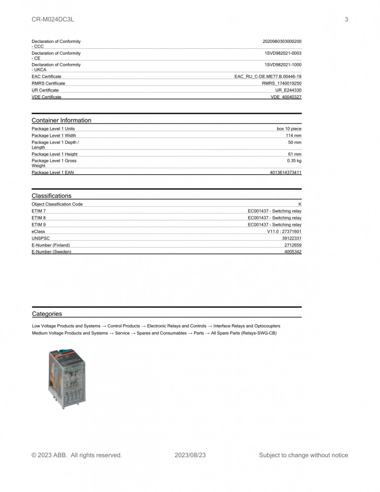 ABB CR-M024DC3L technical document page 3