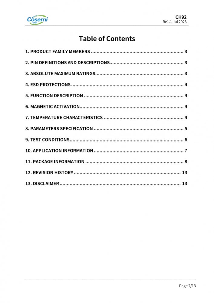 CH92 datasheet page 2