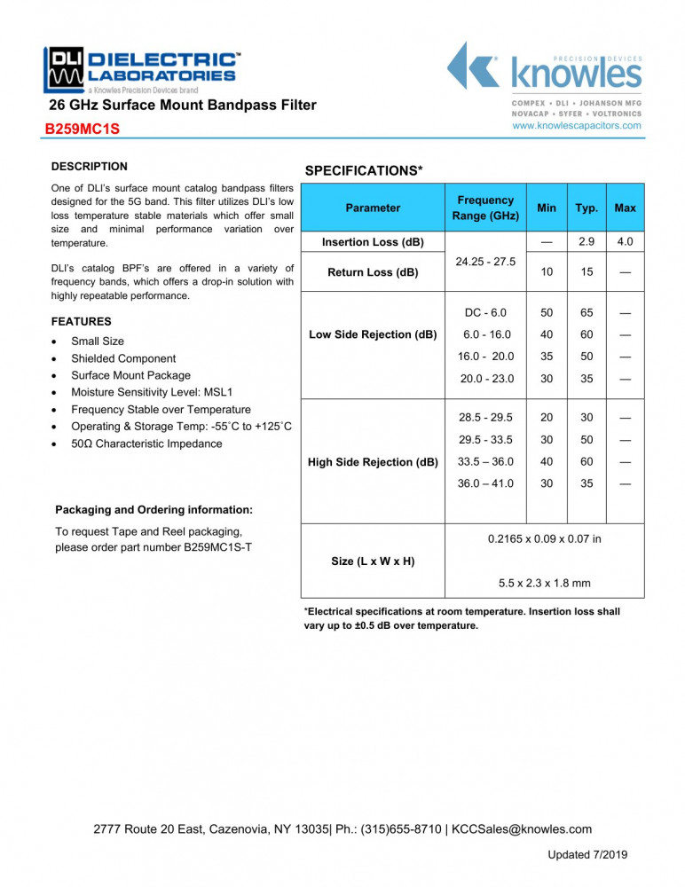 B259MC1S product documentation page 1