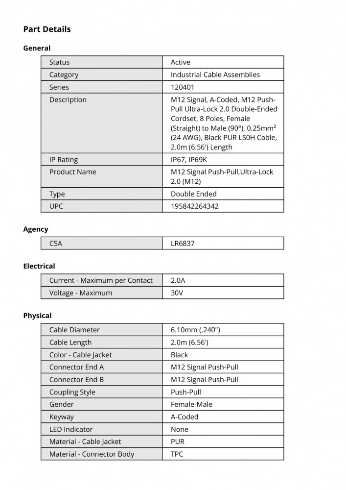 Molex Ultra-Lock product specification page 2