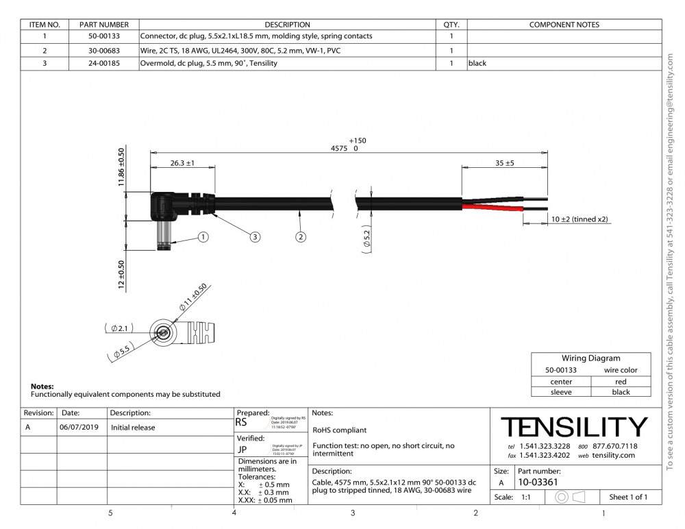 Tensility International 10-03361 product drawing