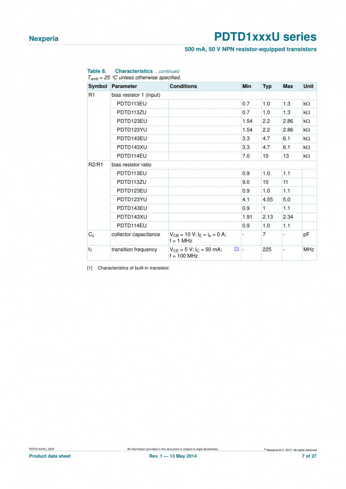 PDTD113ZU datasheet page 7