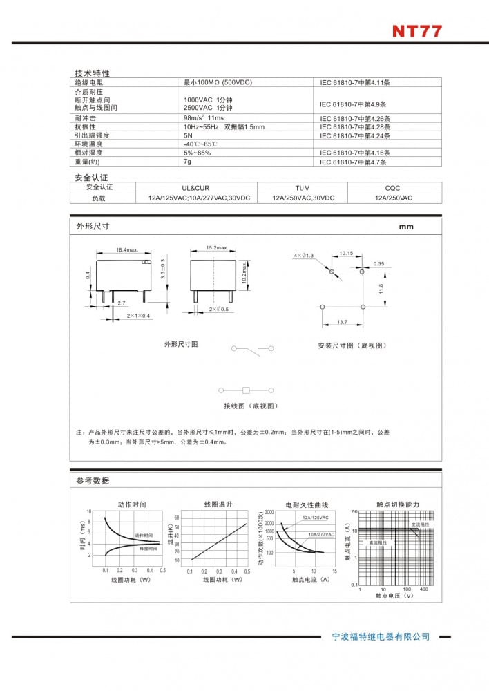NF NT77A relay datasheet page 2